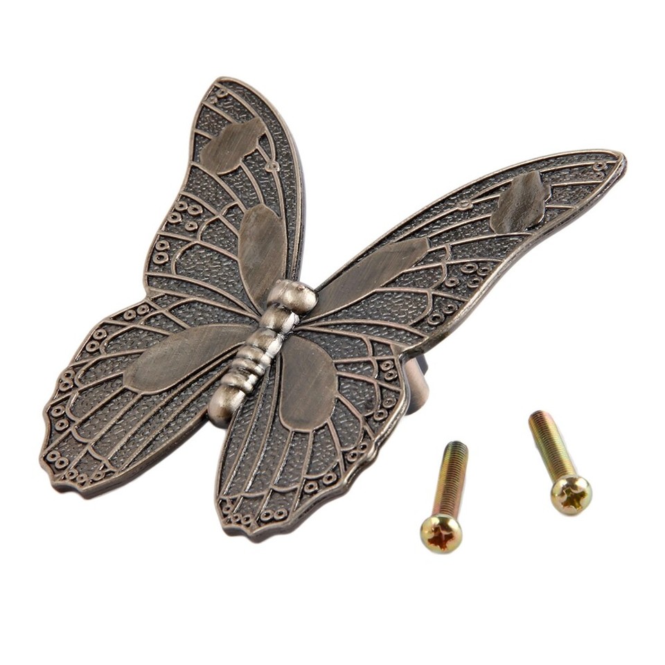 HQ Antique Butterfly Cabinet Handles Kitchen Drawer Pulls Cupboard Door ...
