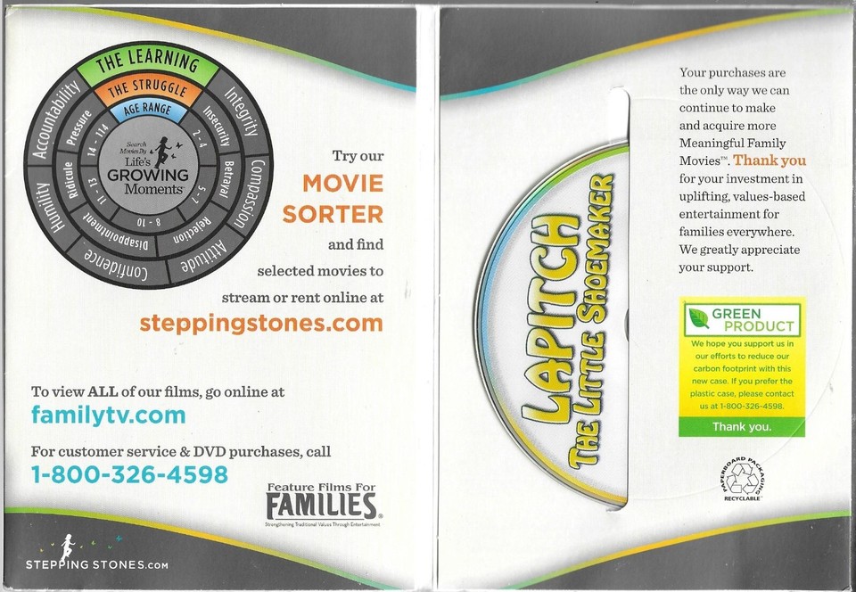 Lapitch, The Little Shoemaker,DVD, Stepping Stones Entertainment ,1997 ...