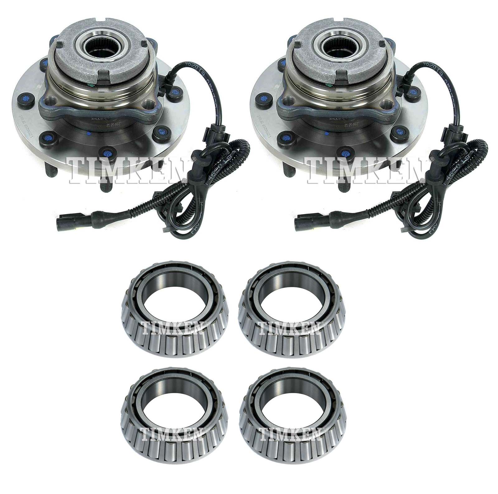 Front & Rear Wheel Bearings Hubs Kit Timken For F-550 Super Duty 4WD 4 ...