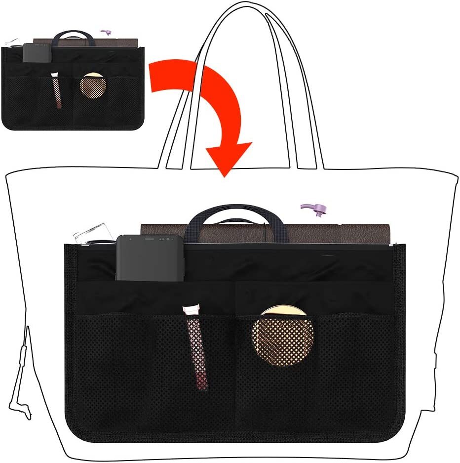 Ladies Travel Insert Handbag Organiser Tidy Bag Purse Liner Cosmetic 13 ...