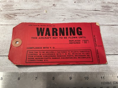 ORIGINAL WWII USAAF WARNING AIRCRAFT NOT TO BE FLOWN SERVICE TAG | eBay