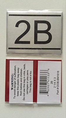 APARTMENT NUMBER SIGN -2B -BRUSHED ALUMINUM (2.25X3, Aluminium)-REF24 ...