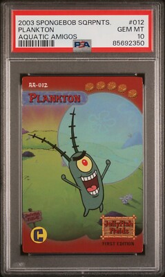 2003 UD Spongebob Squarepants Aquatic Amigos Plankton HOLO Super PSA 10 ...