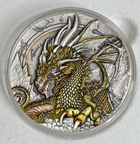 2023 Niue The Fire Drake 50g Silver Antiqued $2 Coin 1 of only 250 ...