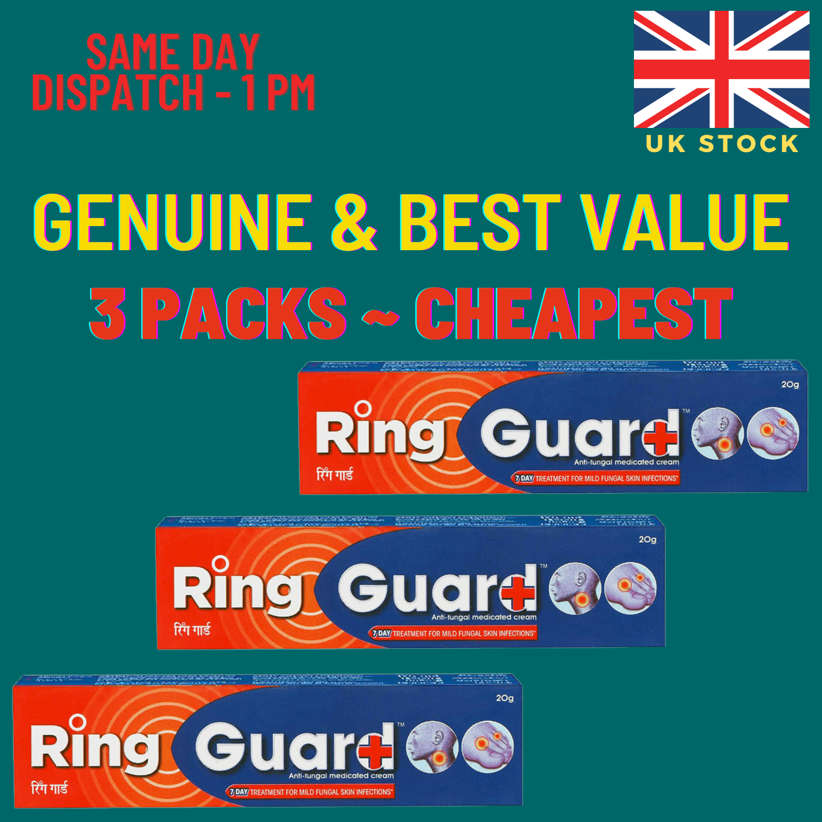 Ring Guard 20g Jock Itch Dhobi Itch Anti Fungus & Anti Bacterial cream ...