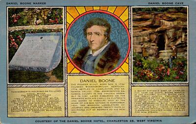 Vintage postcard Daniel Boone Memorial and Cave Homage in Art | eBay