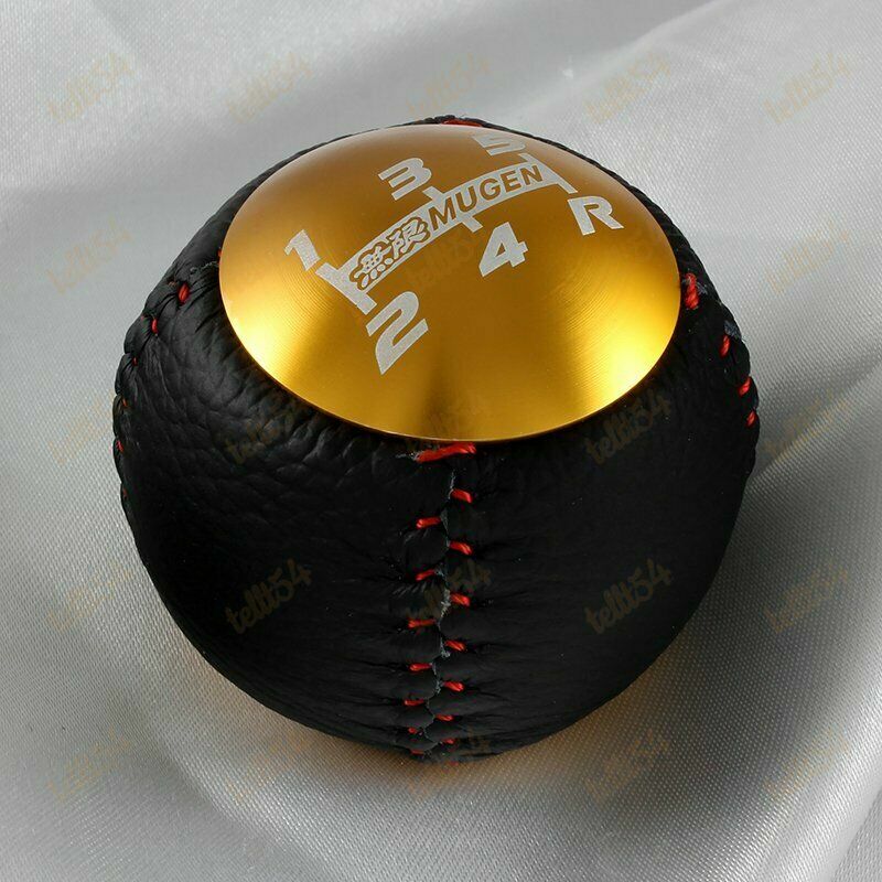 5 Speed GOLD JDM Mugen Leather shift knob for HONDA CRZ Type R Civic ...