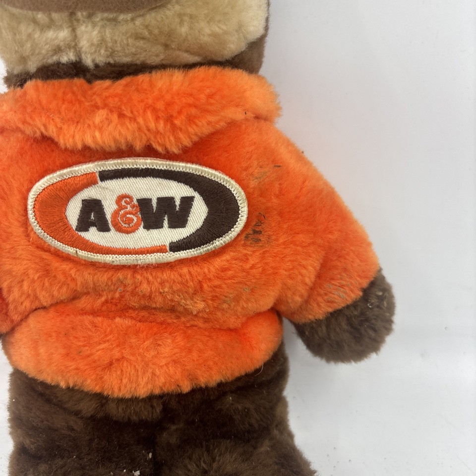 Vtg A&W Root Beer Advertisement 15" Bear Plush Stuffed Animal Canasia ...