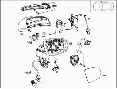 Genuine MERCEDES A205 C205 C-CLASS Convertible Coupe Mirror frame ...