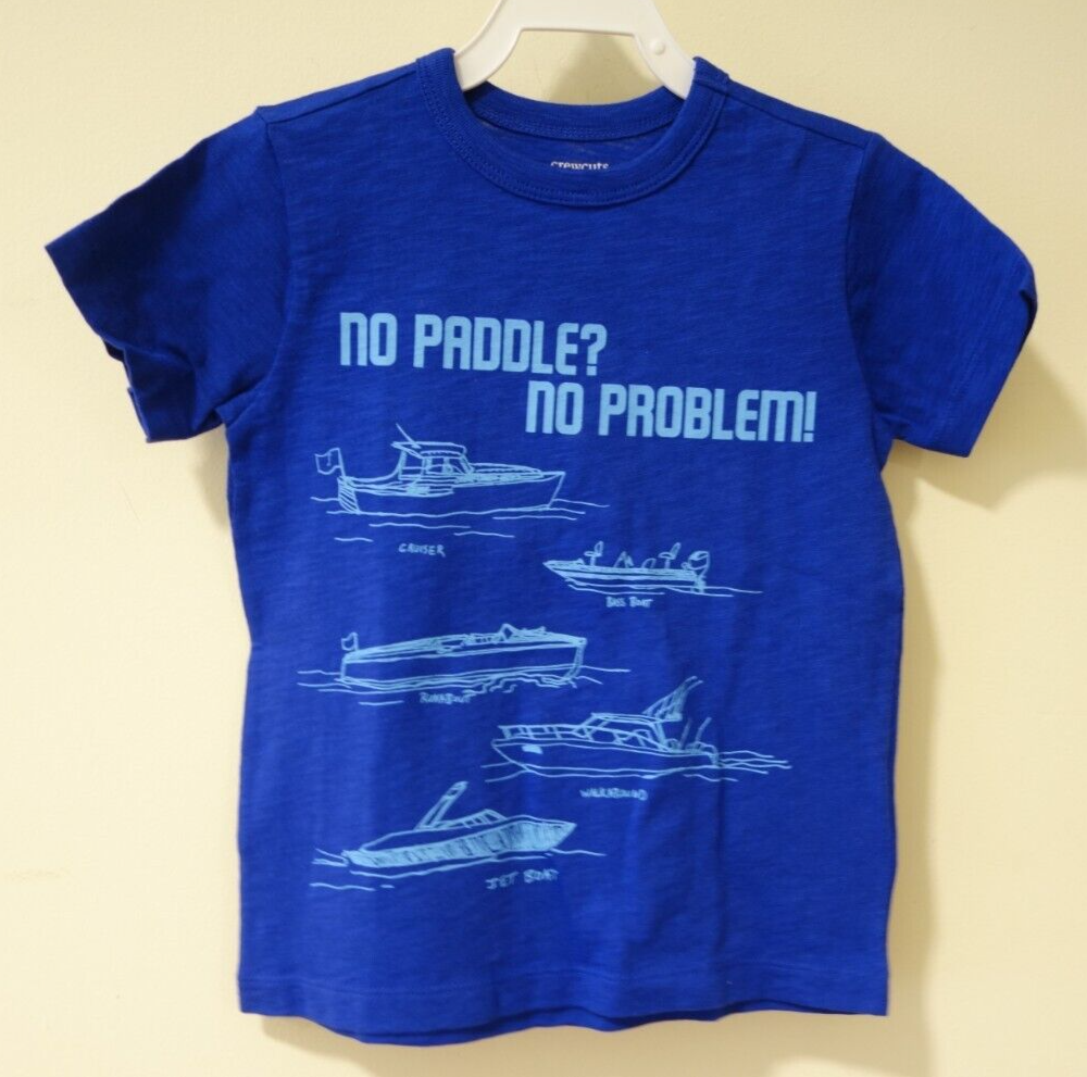NWT J.Crew Crewcuts No Paddle? No Problem Boat Shirt Boy's Size XS 4-5 ...