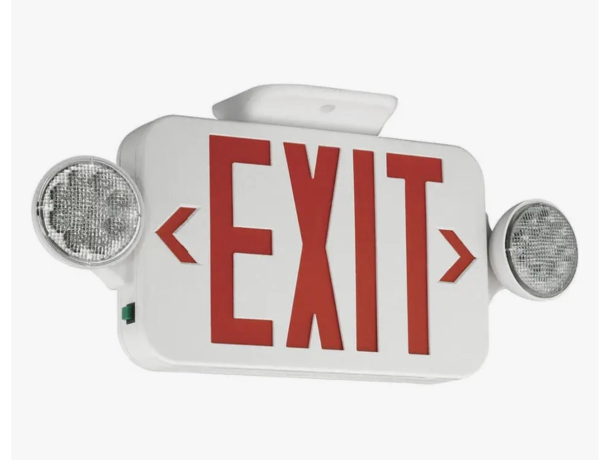 Emergency Exit Sign Lights With Battery Backup | Shelly Lighting