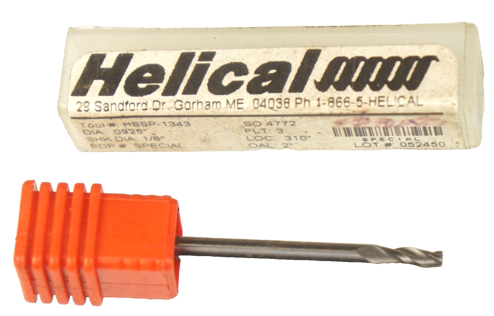 HELICAL Carbide End Mill .0925" 1/8 shank 3 flute .310" LOC 2" OAL # ...