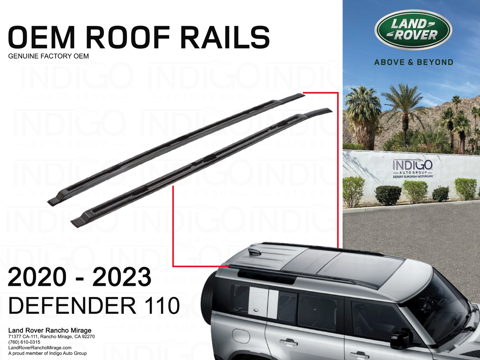 Land Rover GENUINE FACTORY OEM Defender 110 L663 Roof Rail Pair | eBay UK