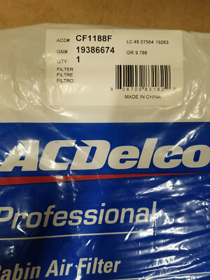 19386674 AC DELCO OEM CABIN AIR FILTER | eBay
