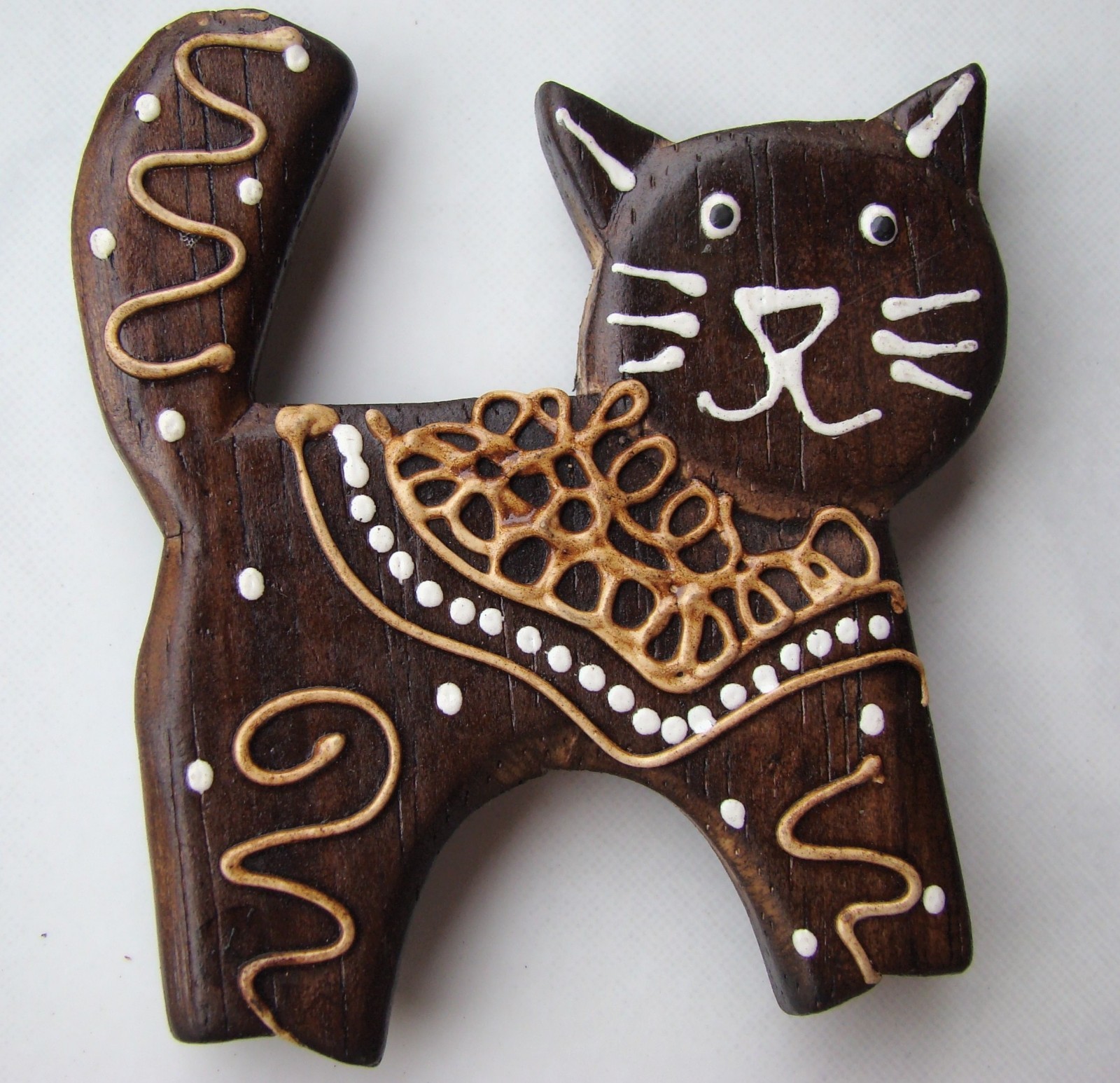 Magnet aimant chat en bois et coquille d'oeuf déco frigo cuisine ...