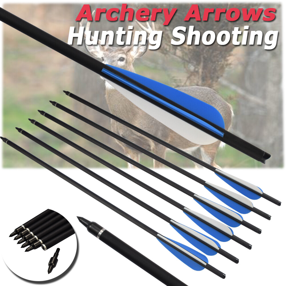 6x 16-22 inch Crossbow Bolts Carbon Arrows Archery Hunting Shooting ...