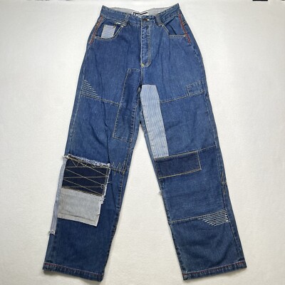 90s FNF Wide Leg Denim Jeans Y2K Patch Heavyweight Streetwear Skate ...