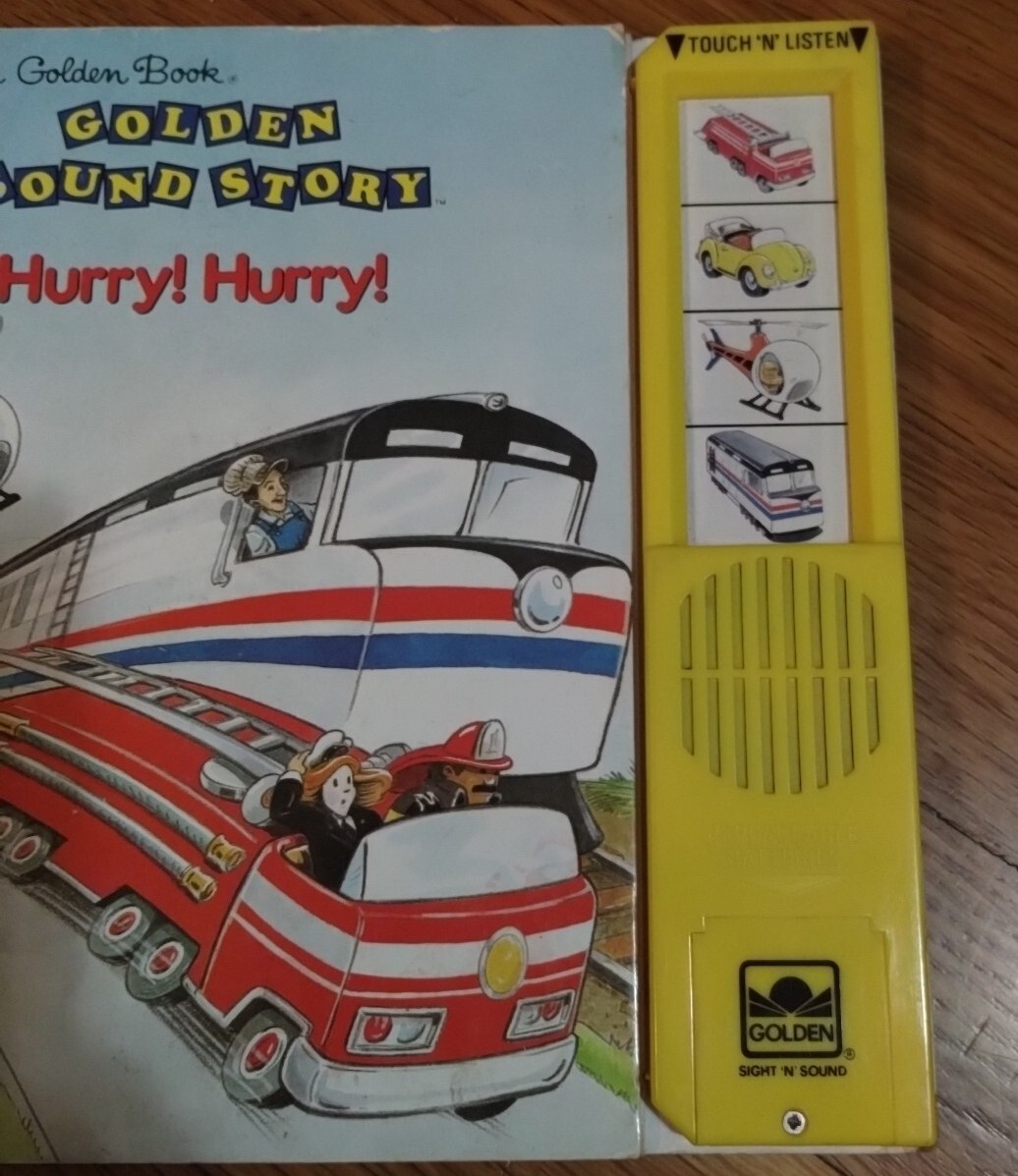 A Golden Book Sound Storybook Hurry! Hurry! Little Trains 1991 WORKING ...