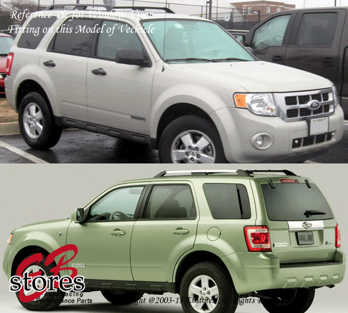 5pc JDM Outside Mount Visor Rain Deflector Combo Ford Escape 08-12 All ...