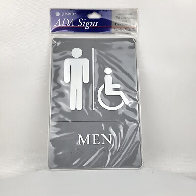 QUARTET ADA Sign Men Restroom Wheelchair Accessible Symbol, Molded ...
