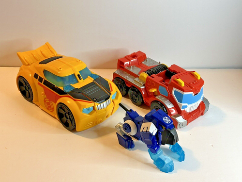 Lot of 3 Large Transformers Heroes Rescue Bots 10" Bumble Bee / Heat ...