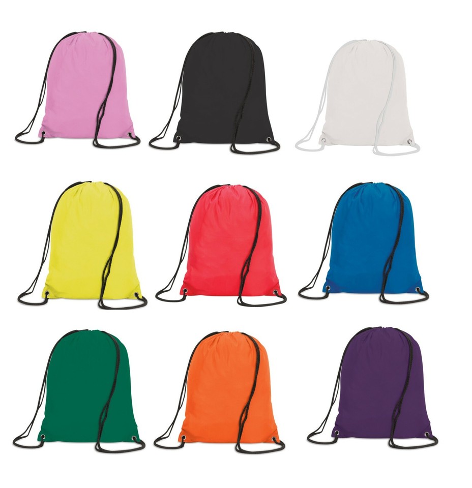 Premium Drawstring Bag Sports Gym Sack Swim School PE Kit Shoe Bag ...