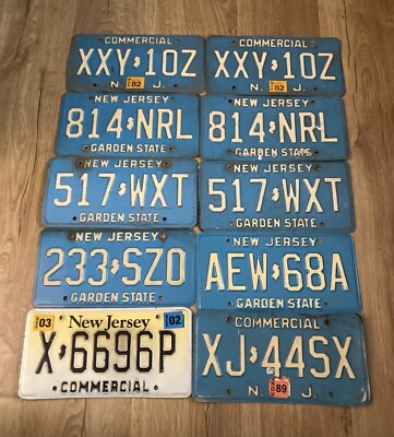Lot 10 New Jersey License Plate Garden State NJ Expired Blue Base ...