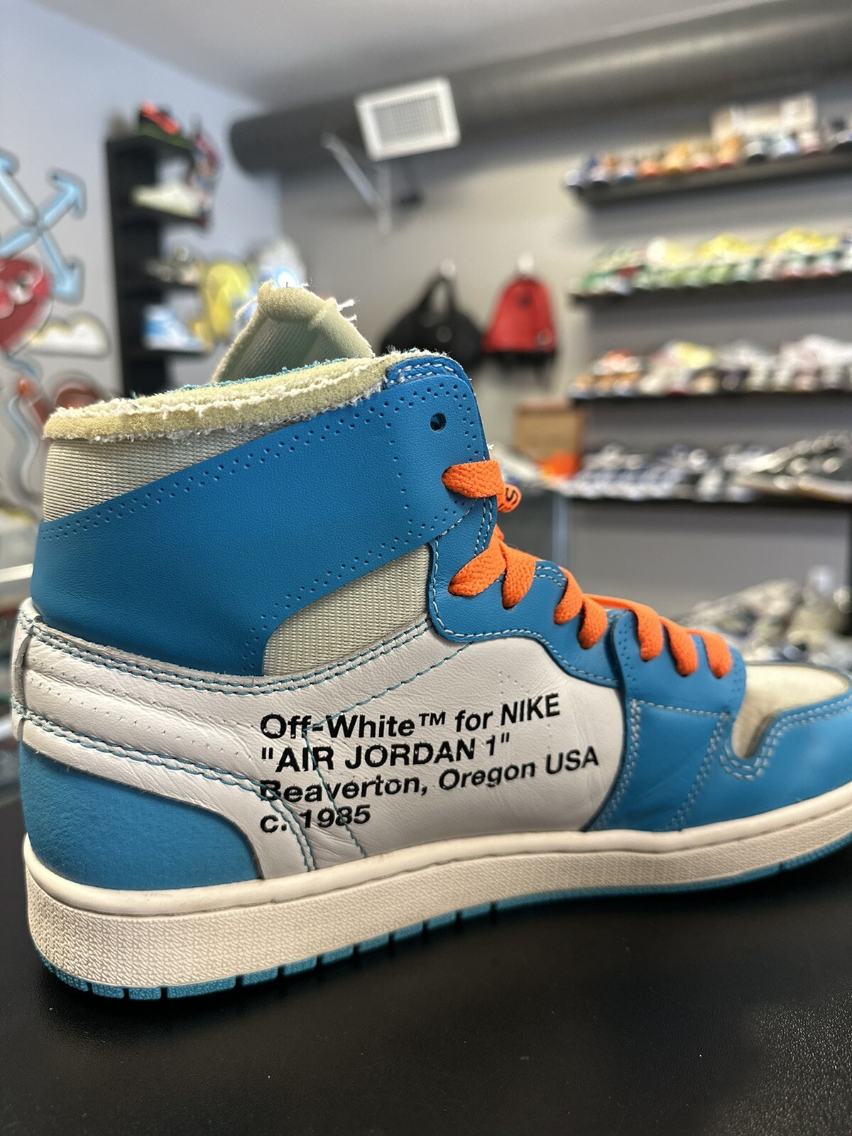 Jordan 1 Retro High Off-White University Blue Size 10… - Gem