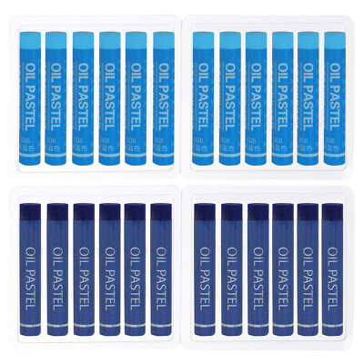 24Pcs Sky Blue Dark Blue Oil Pastels Soft Oil Crayons Creamy Pastels ...