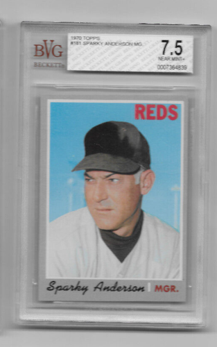 1970 Topps baseball 181 Sparky Anderson Cincinnati Reds graded BVG 7.5 ...