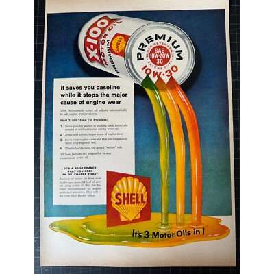 Vintage 1950s Shell Motor Oil Print Ad | eBay