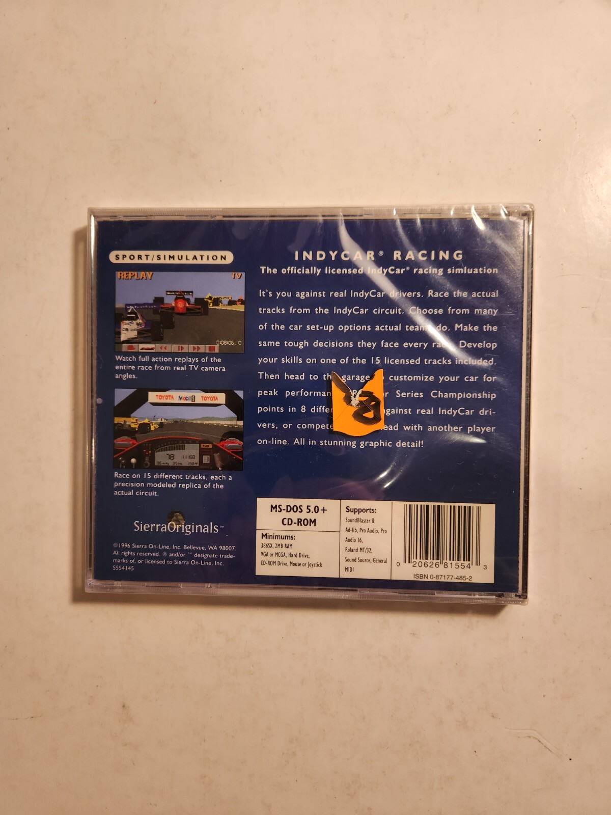 Papyrus Indy Car Racing PC Ms-dos Game Sierra 1996 for sale online | eBay