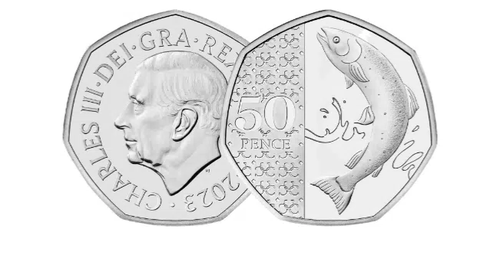 Rarest New BU 2023 King Charles UK Salmon 50p Pence With 1st Strike ...