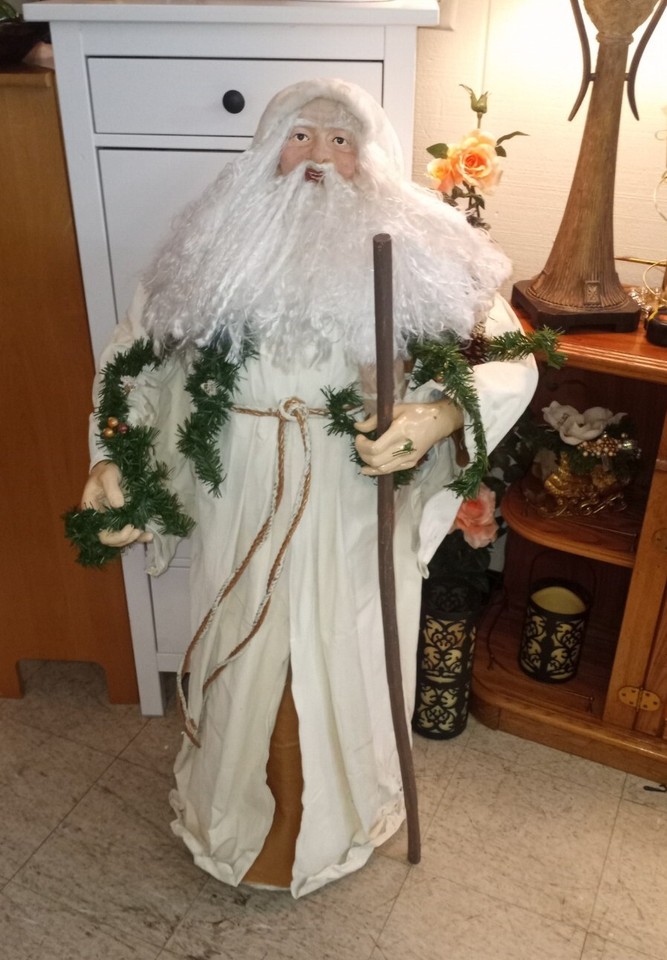 Vintage Life Size 4ft Store Display Mache Santa Clause Christmas ...