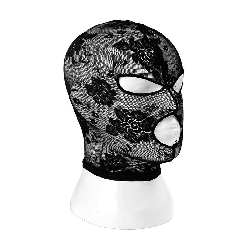 Unisex Sexy Full Face Mesh Mask Hood Open Mouth Eyes Headgear Cosplay ...