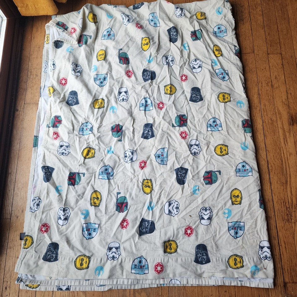 Star Wars Characters full Flannel Flat Sheet Soft Cream Background | eBay