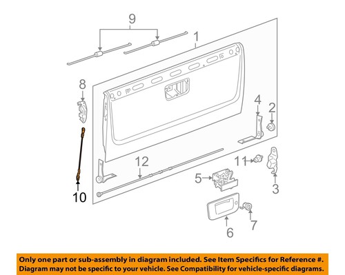 GM OEM 07-18 H3T Pick Up Box Tail Gate-Check Cable 25838261 | eBay