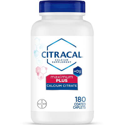 Citracal Maximum Plus 650 mg Calcium Citrate + D3, Zinc, Copper, 180 ...