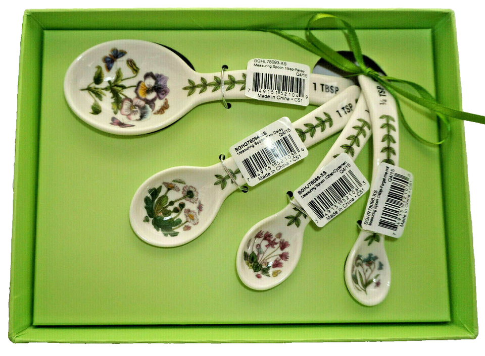 NIB ~ Portmeirion Botanic Garden ~ Set of 4 Measuring Spoons ~ Cooking ...