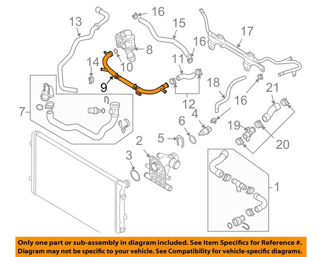 AUDI OEM 09-15 TT Quattro 2.0L-L4 Cooling-Cooler Pipe 06F121065H | eBay