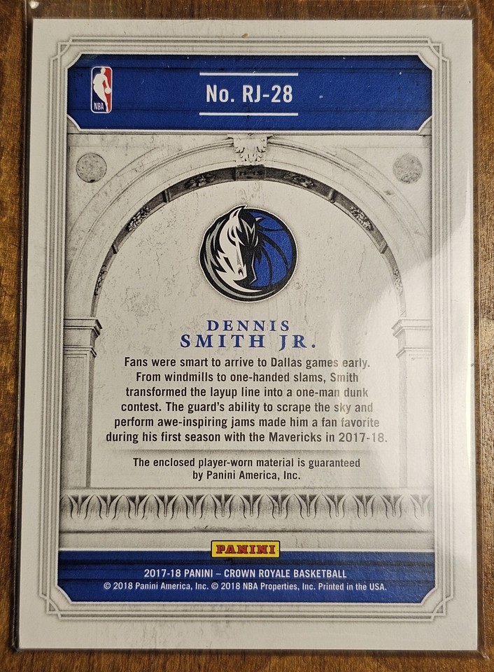 🔥2017/18 CROWN ROYALE RJ-28 DENNIS SMITH JR. ROOKIE JERSEY 010/249 ...