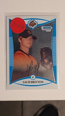 2008 Bowman Chrome Prospects Zach Britton 1st Bowman #BCP168 Baltimore ...