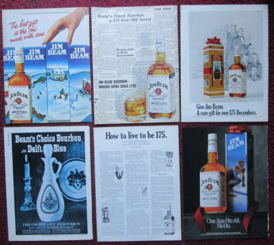 Lot of 24 Different JIM BEAM Bourbon Whiskey Print Ads ~ Snowman, Blue ...