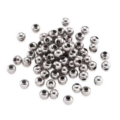 1000Pcs Round Stainless Steel Beads for Jewelry Craft Making 3mm/4mm ...