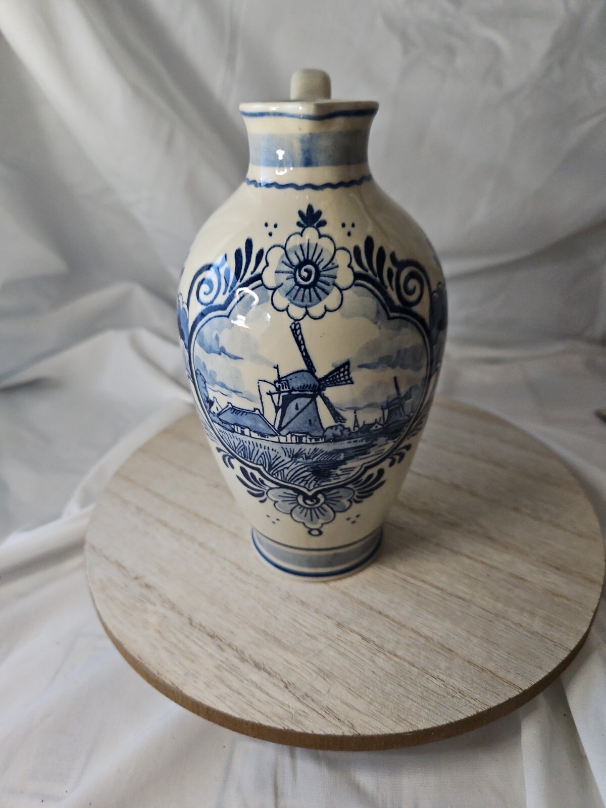 Delft Blue Bols Handwerk Ceramic Windmill Pitcher Made In Holland | eBay