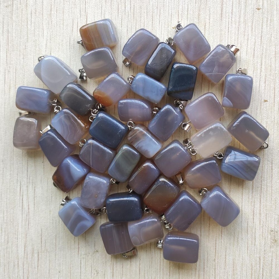 50pcs Trendy Assorted Natural Stone Mixed Irregular Shape Pendants ...