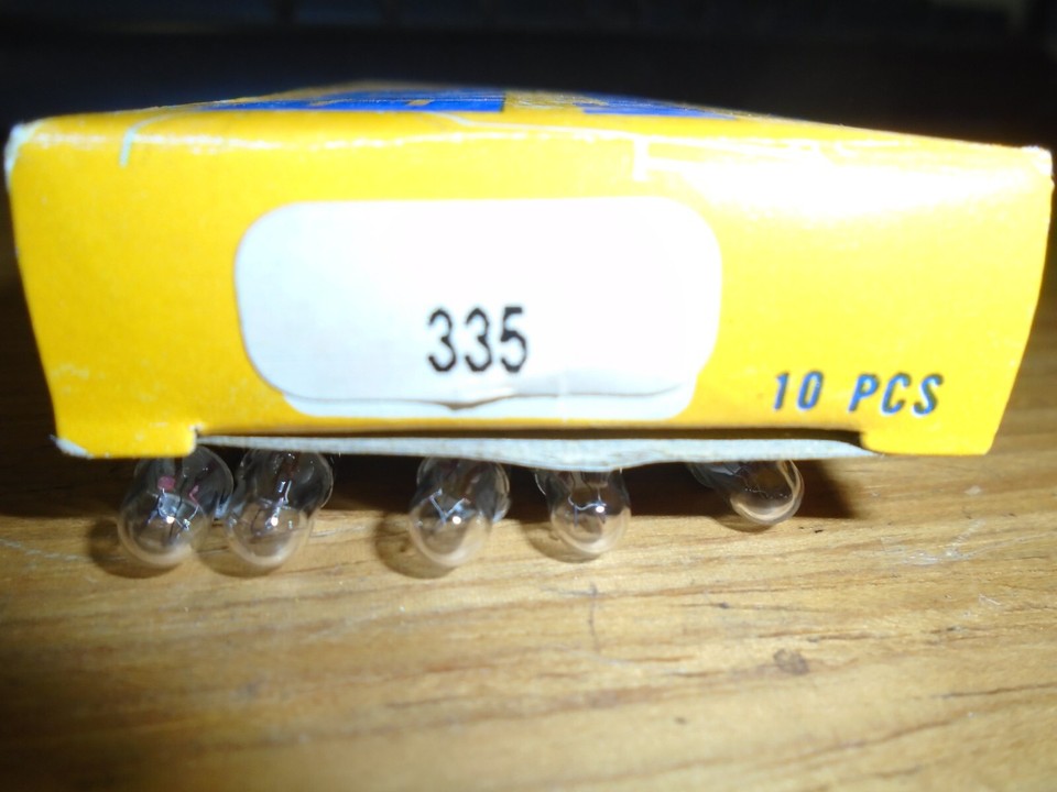 10-PK 335 28V .04A 1.12W MINIATURE BULB Light LAMP Midget Screw GE ...