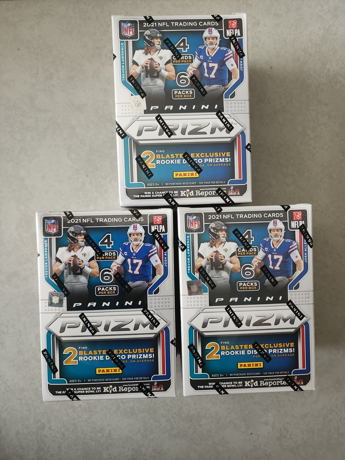 Lot of 3 Blaster Boxes 2021 Panini NFL Prizm Football Trading Card New ...