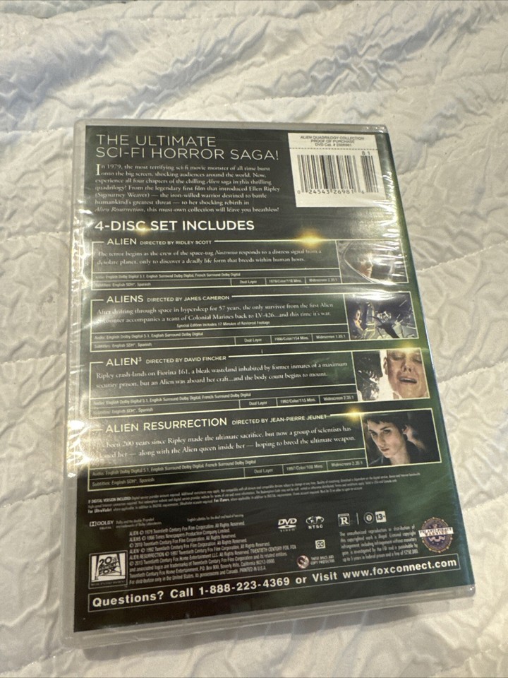 Alien Quadrilogy DVD REGION 1 (4-Disc Set, 2015) -- NEW! SEALED!! | eBay