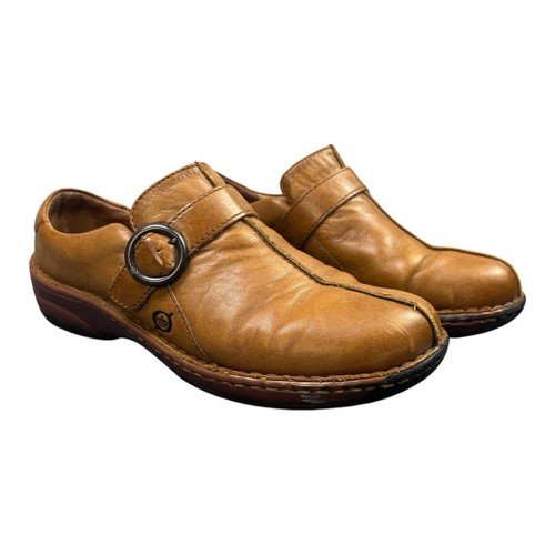 Born Shoes Womens 7.5 M Monk Strap Slip On Comfort Clogs W21280 Brown ...
